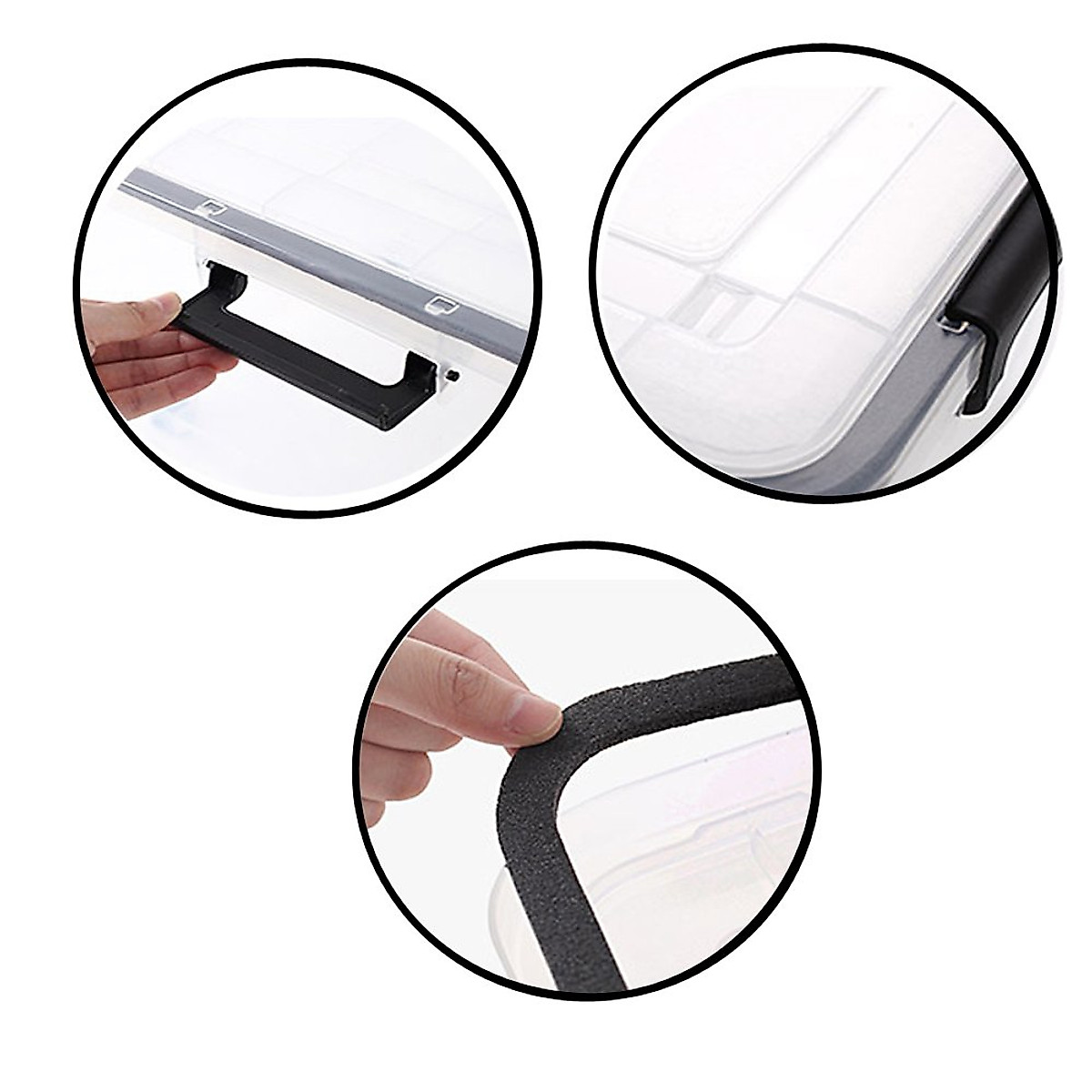 Fiazony 6-Pack 10 L Clear Plastic Storage Box with Lid, Airtight Pet Food Storage Containers