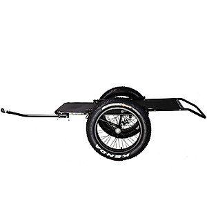 QuietKat Two Wheel Game Cart, FatTire Off Road Cargo Trailer for Extra Storage While Hunting, Fishing, Exploring Backcountry, Three-Way Adjustable Rack Angle (20" x 4" Wheels/Tires), Black