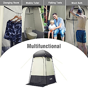 G4Free Large Camping Privacy Shelter Tent, Portable Outdoor Easy Set Up Shower Tent Dressing Changing Room with Carry Bag, Camp Toilet (Black)