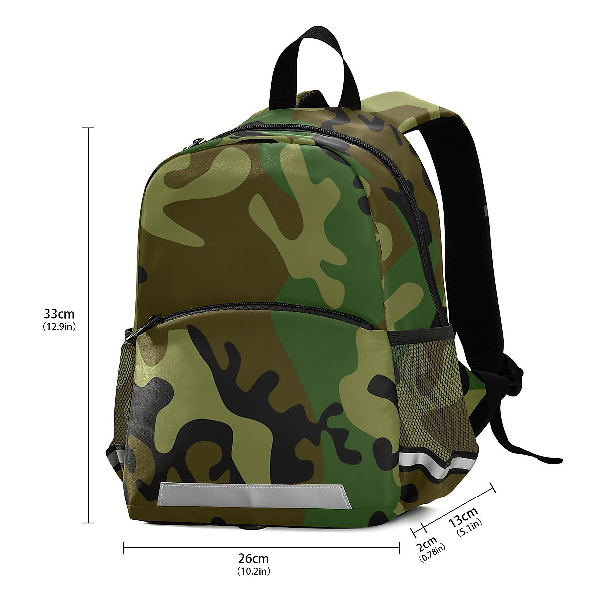 ZZKKO Green Camouflage Kids Backpack with Safety Leash Anti-lost Children Toddler Backpack Preschool Bag Army Camo
