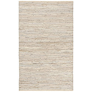 SAFAVIEH Vintage Leather Collection 2' x 3' Beige VTL105B Handmade Leather Accent Rug