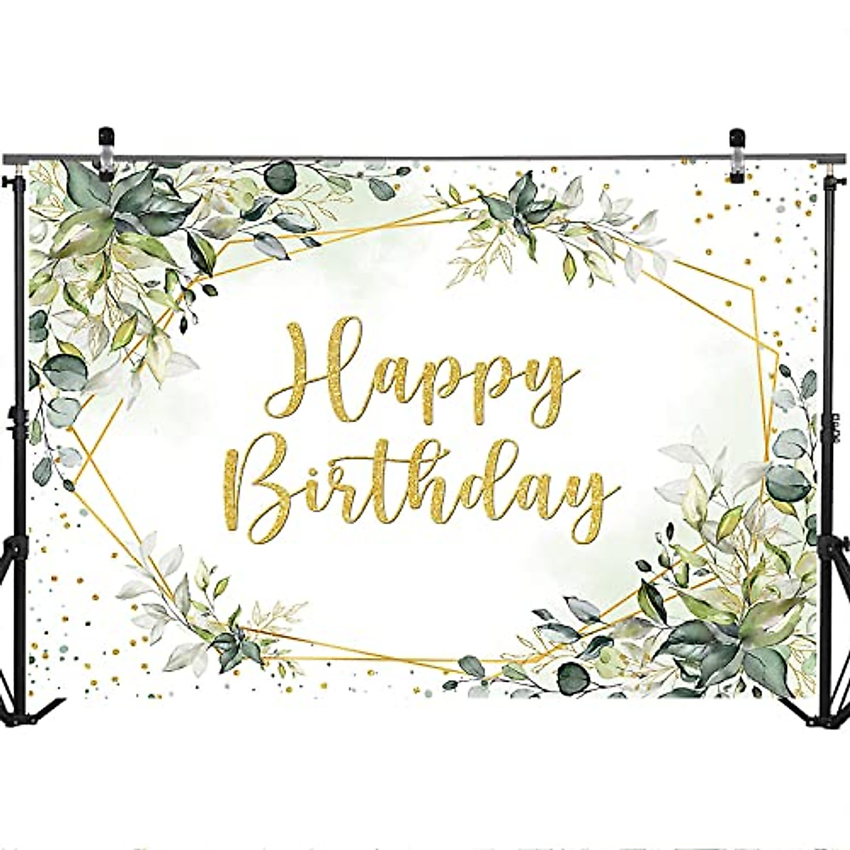 Mocsicka Greenery Birthday Backdrop 7x5ft Eucalyptus Green Leaves Happy Birthday Party Decorations Photo Backdrops Botanical Birthday Photography Background