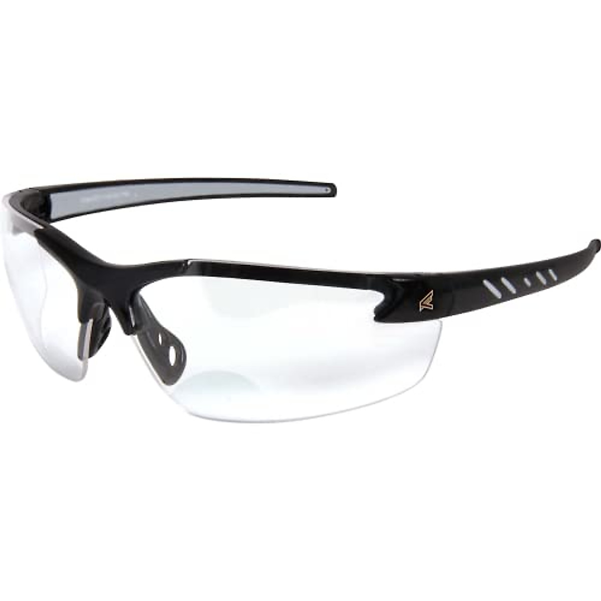 Edge DZ111-1.5-G2 Zorge G2 Wrap-Around Safety Glasses, 1.5 Magnification, Anti-Scratch, Non-Slip, UV 400, Military Grade, ANSI/ISEA & MCEPS, 5.04" Wide, Black Frame / Clear Lens