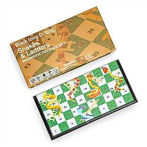Magnetic Snakes and Ladders Board Game Set - 9.6 Inches