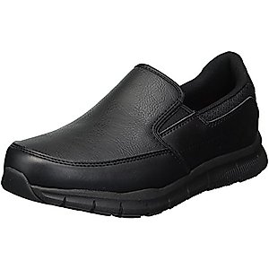Skechers for Work Women's Nampa-Annod Food Service Shoe,black polyurethane,8 M US