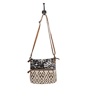 Myra Bag Gloss Upcycled Canvas & Cowhide Leather Crossbody Bag S-1617