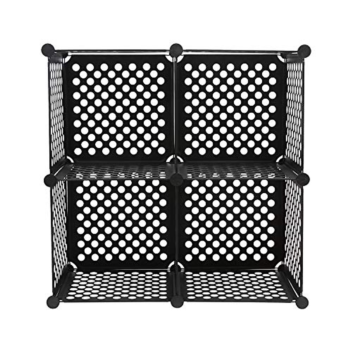 Organize It All Set of 4 Stacking Cubes, Dimensions: 30.2 x 30.2 x 14.8 inches, Stackable Cubes, Great for Any Room, Home Organization, Black