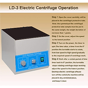 Podoy Electric Lab Benchtop Centrifuge Low-Speed 4000rpm 50ml 6 Tubes 0-60min Timer Speed Control Centrifuge Laboratory Machine Desktop 110V LD-3