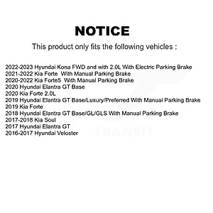 Transit Auto - Rear Coated Drilled Slotted Disc Brake Rotors And Ceramic Pads Kit For Kia Soul Forte Hyundai Veloster Elantra GT KDT-100546