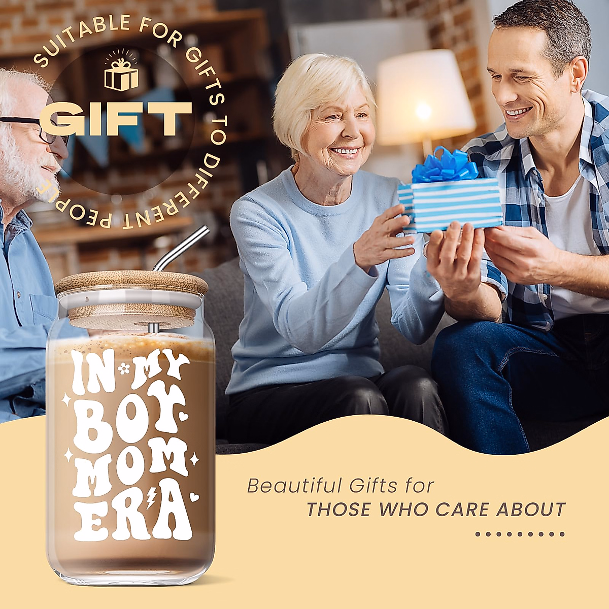 Boy Mom Gifts Mothers Day Gifts for a Mom of Boys - In My Boy Mom Era - Funny Birthday Christmas Thanks Giving Gifts Ideas for New Mom, Pregnant Mom, Expecting Mom, Mama, Mom to be 16 Oz Coffee Glass