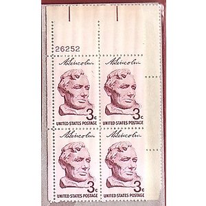 Postage Stamp U.S. Lincoln by Gutzon Borgium Scott 1114 MNHVF Block of 4