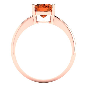 Clara Pucci 2.0 ct Oval Cut Solitaire Red Simulated Diamond Wedding Bridal Designer Anniversary Engagement Ring Real 14k Rose Gold
