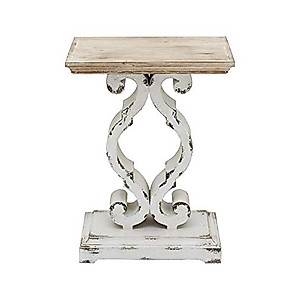 Rustic Farmhouse Accent End Table, Natural Wood Side Table Nightstand for Dinning or Living Room 19.75 x 11.75 x 27.5 Inches