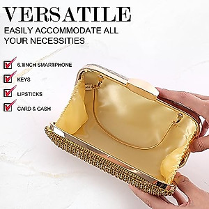 Olixi Silver Crystal Clutch Purse for Women Evening Bag Glitter Luxury Handbag for Wedding Dinner Party Prom Cocktail