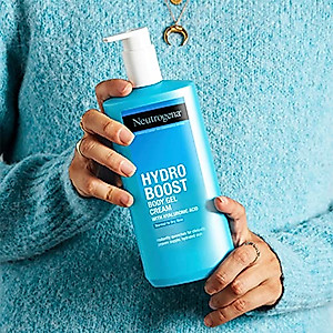Neutrogena Hydro Boost Body Moisturizing Gel Cream with Hyaluronic Acid, Non-Greasy & Fast Absorbing, Lightweight Hydrating Body Lotion for Normal to Dry Skin, Paraben- & Dye-Free, 16 oz