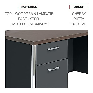 Alera ALESD6030BM 2-Pedestal 60 in. x 30 in. x 29.5 in. Steel Desk - Mocha/Black