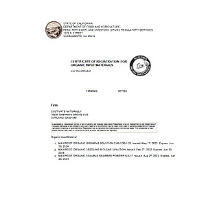 MAXIROOT Organic Seedling Solution-Fertilizer, CDFA OMI, 32 oz