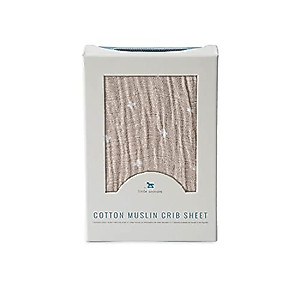 Little Unicorn Taupe Cross Fitted Crib Sheet | 100% Cotton Muslin | Super Soft | Sized for Standard Baby Crib & Toddler Mattress | Machine Washable | 52” x 28” x 9”