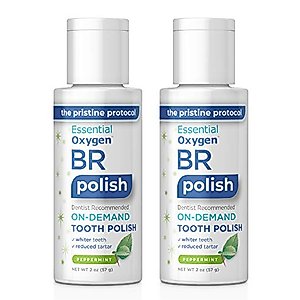 Essential Oxygen BR On-Demand Tooth Polish, Peppermint, White,2 Ounce (Pack of 2)