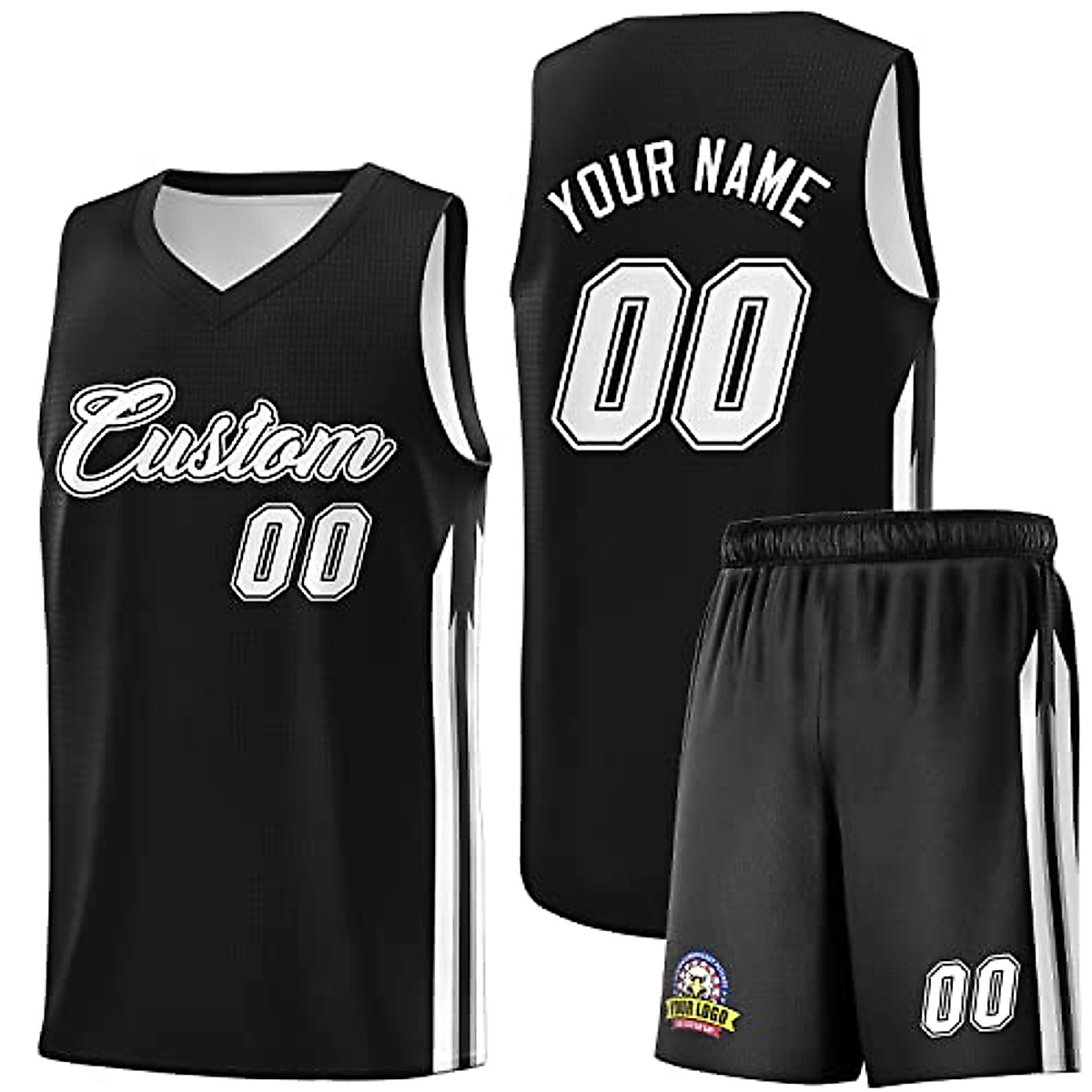 Custom Basketball Jersey Shorts with Team Name Number Logo, Personalized Uniform for Men/Women/Youth