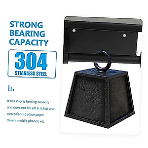 OSALADI 1PC Bathroom Tissue Holder Toilet Tissue Holder with Shelf Paper Towel Holder Mount Wall Mounted Shelves for Storage Simple Toilet Paper Stand Stainless Steel Cabinet Punch Hole