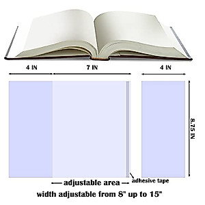 8 1/2 x 15 Clear Book Covers for Books 8 1/2" Tall and Up to 15" Wide, Protect Books Against Water and Dust, Wear and Tear, Archival Safe - 50 Pcs