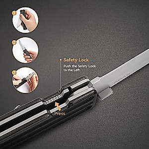 GVDV Metal Pocket Folding Knife - 7Cr15 Stainless Steel Survival Knife, Tactical Knife for Camping Hunting Hiking with Safety Liner-Lock and Belt Clip, Gift for Men- Silver