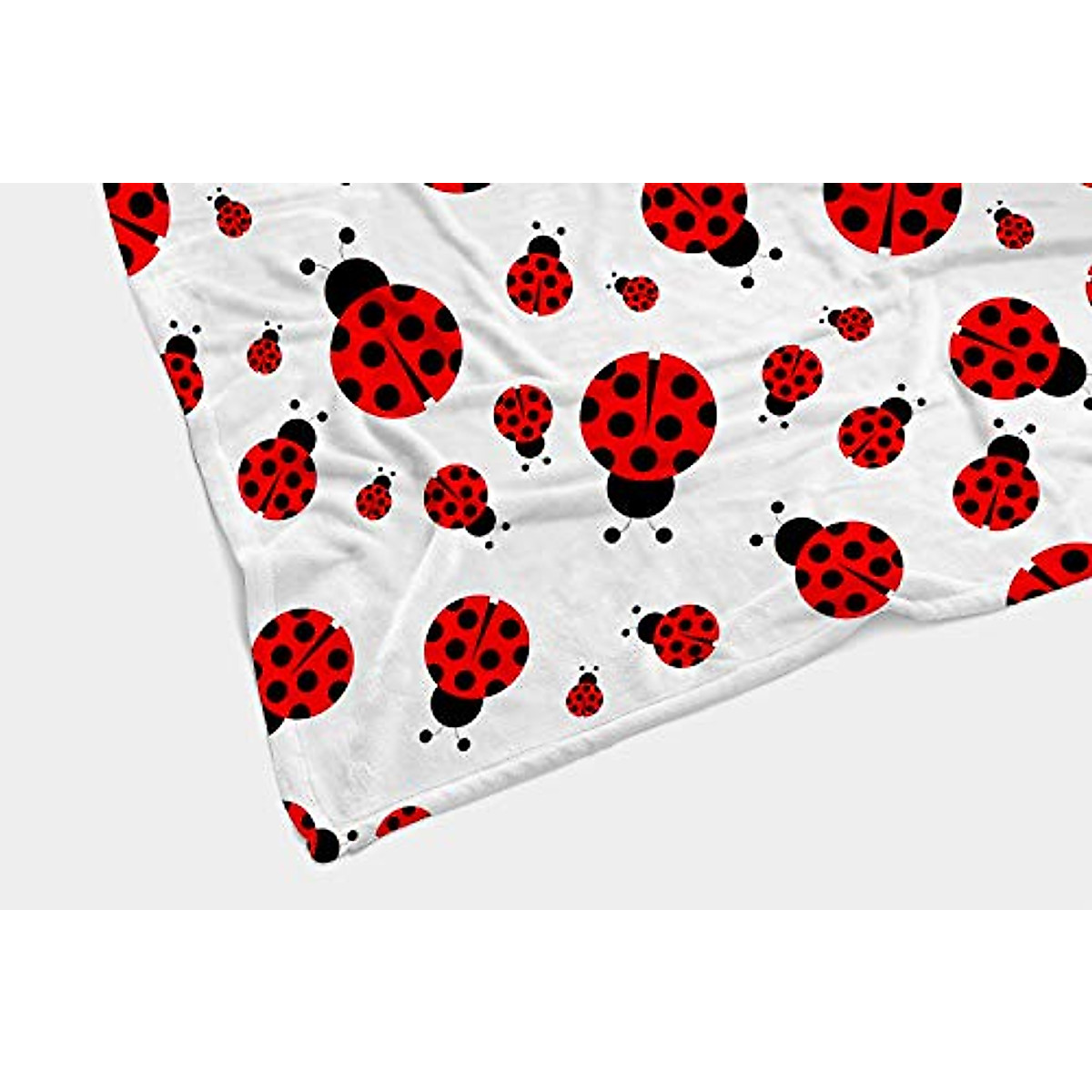 HGOD DESIGNS Ladybug Throw Blanket,Red Ladybug Pattern Soft Warm Decorative Throw Blanket for Baby Toddler or Pets Cat Dog 30"X40"