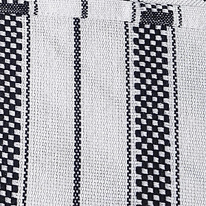 Casa De Lan Premium Kitchen Towels Pack of 6 - Dish Wipes for Kitchen - Chain Stripe Towels - Tea Towels for Kitchen - Hand Cloths - 100% Ring Spun Cotton - 20'' x 30'' - Black