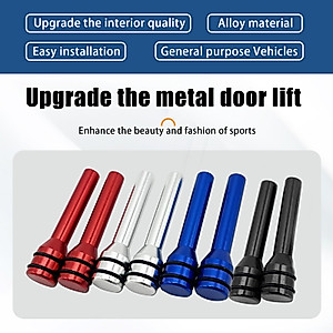 Crynod 4 PCS Car Door Lock Knobs, 0.4In x 1.9In Metal Vehicle Control Post Pins Replacements, Universal Automobile Interior Door Lock Knob Accessories for Cars Trucks SUVs Vans (Red)