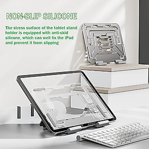 Tablet Stand for Desk, Tablet Holder for iPad Stand Foldable & Adjustable Six Level, Non-slip Stable Ultrathin 3mm Aluminium Tablet Stand Holder for iPad 7 to 12.9/Surfaces/Kindle/Drawing Tablets