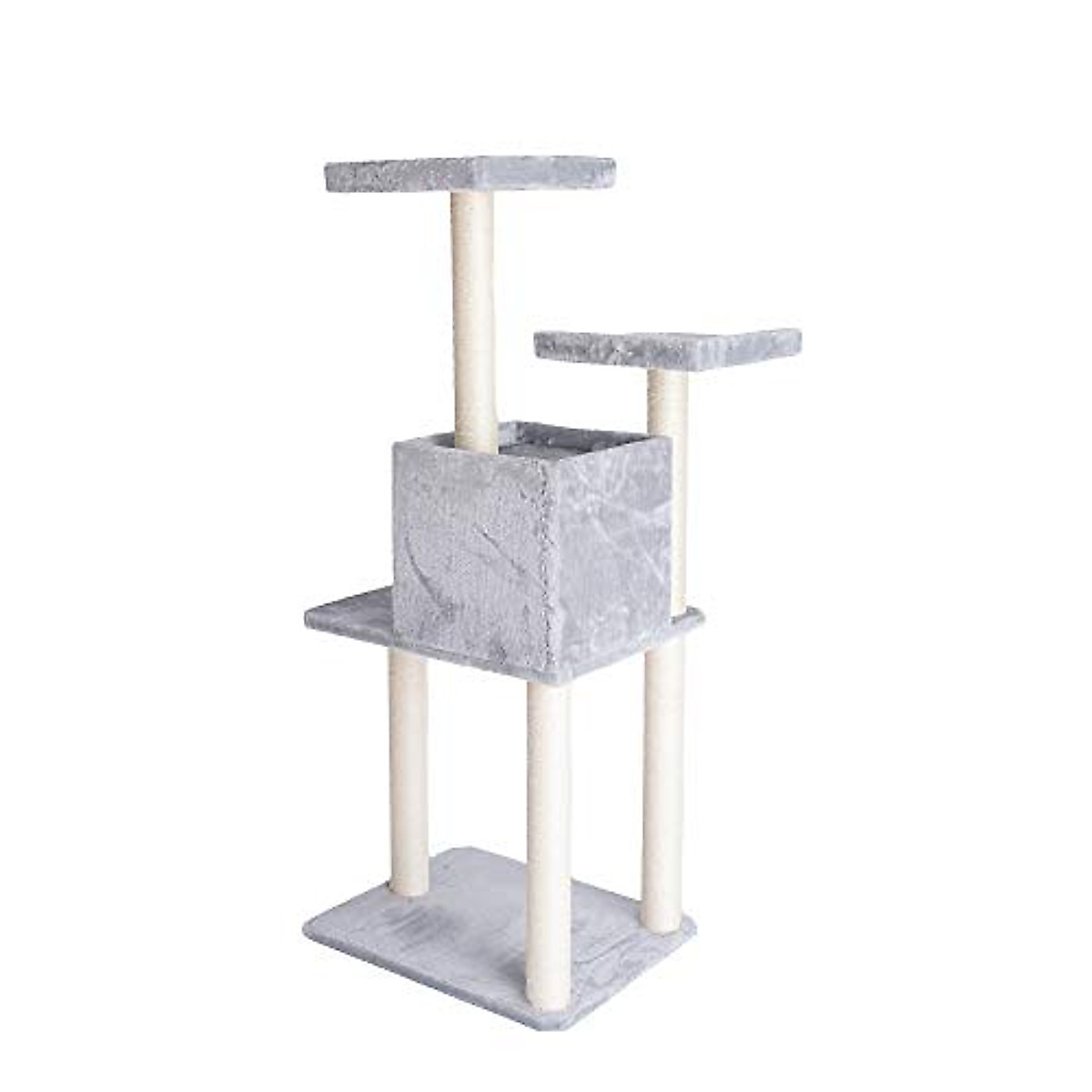 Gleepet GP78571022 Cat Tree, Real Wood Play House, Silver Gray,14 D x 27 6 W x 57 H