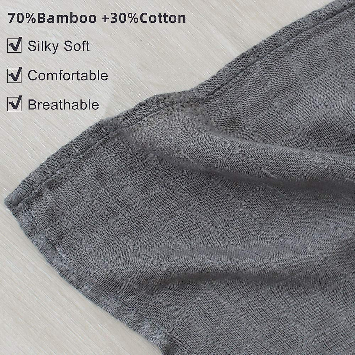 LifeTree Muslin Swaddle Blankets, Soft Solid 4 Pack Baby Swaddle Blankets Muslin Receiving Blanket Wrap for Boys & Girls, Large 47 x 47 inches, Earthy Rust Color Baby Swaddling