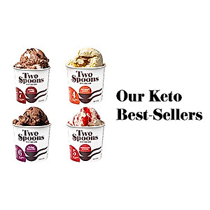 Two Spoons Keto Ice Cream - Low Carb, No Added Sugar, Gluten-Free, Keto-Friendly - Gourmet & Handcrafted