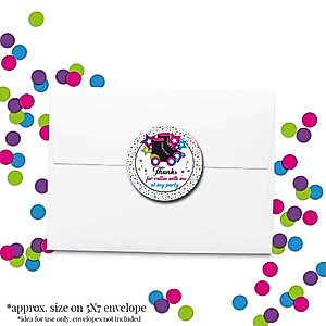 Let’s Roll Star Roller Skating Themed Thank You Sticker Labels for Kids, 40 2" Party Circle Stickers by AmandaCreation, Great for Party Favors, Envelope Seals & Goodie Bags
