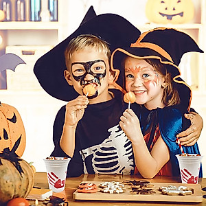 ArtCreativity Blood Print Halloween Party Plastic Cups, Set of 50, 10 oz Halloween Disposable Cups, Halloween Party Supplies and Drinking Decorations, For Juice, Soda, Punch, and More