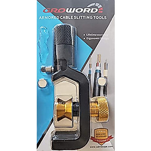 groword 8-28MM Wire Stripper, FTTH Armored Fiber Optic Cable Stripper, Coaxial Mid Span Cable Stripper, Radial Cutter, Slitting Tools with Adjustable Cutting Depth, 5/16" to 1 1/8" Diameter