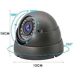 5MP 4MP Dome Super Hybrid Security Camera HD-TVI/CVI/AHD/960H CCTV Surveillance Security Camera 2.8-12mm Varifocal Lens Outdoor/Indoor 98ft IR Waterproof Day&Night Vision Dome Camera(Gray)