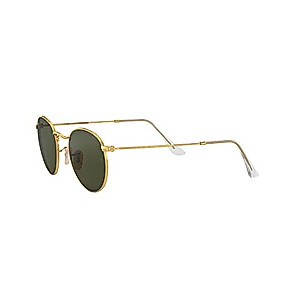 Ray-Ban Rb3447 Round Metal Sunglasses, Gold/G-15 Green, 53 mm