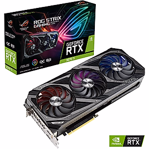 ASUS ROG Strix NVIDIA GeForce RTX 3070 Ti OC Edition Gaming Graphics Card (PCIe 4.0, 8GB GDDR6X, HDMI 2.1, DisplayPort 1.4a, Axial-tech Fan Design, 2.9-Slot, Super Alloy Power II, GPU Tweak II)