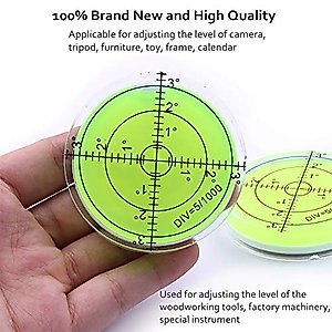 XMLEI Convenient and lighterCircular Bubble Level Spirit l Measuring Instruments Tool Universal Protractor Tool （60X12mm）