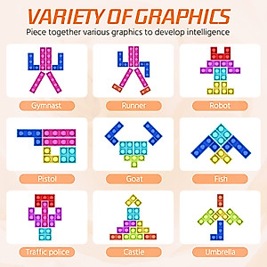 Fidget Toys - Big Size Push Pop Bubble Fidget Sensory Toy for Anxiety and Autism Relief - Jigsaw Puzzle Board Games for Adults Help Relieve Stress - Best Toddler Toy Gifts for Boys and Girls (Black)