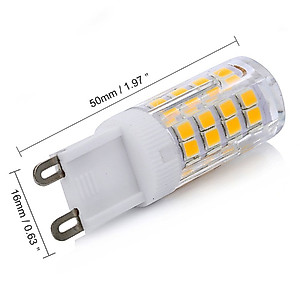 ziyidianzhi G9 LED Dimmable Light, 5 Watts Replacement for 40 Watts Halogen G9 Bulb, Warm White 3000K, 360 Degree LED G9 Corn Crystal Light for Livingroom Bedroom Lighting(Pack of 5)