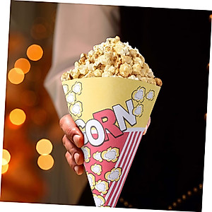 50pcs Popcorn Triangle Paper Bags Cone Shaped Treat Bags Striped Mini Bags Mini Snacks Snack Holder Bag Snacks for Kids Baby Shower Decorations Food Supplies Child