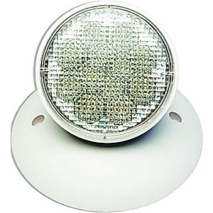 LFI Lights | Remote Head LED Emergency Light | One Adjustable Round Head | White Housing | 3.6V | (Indoor Use Only) | RHP-L-3V-SH