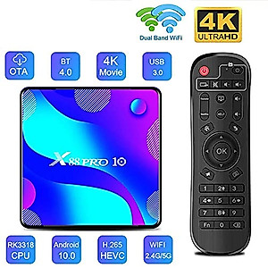 Android TV Box Android 11,4GB 128GB RK3318 4K TV Box,2.4G 5.8G WiFi Bluetooth 4.1 with Wireless Keyboard,4K Video TV Box (4GB 128GB)