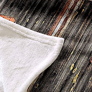 DALEM Soft Fleece Throw Blanket - Fluffy Microfiber Solid Blankets for Bed and Couch Double/Single Size - 59X79Inch Iron Wooden Door Printed Flannel Blanket for Bed, Couch and Sofa