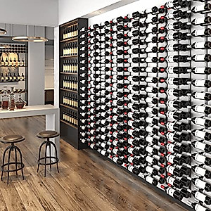 CharaVector Stainless Steel Wine Rack Wall Mounted 18 Bottles, Industrial Wall Wine Rack, Matte Black Hanging Wine Rack, Wall-Mounted Wine Racks for Red, White and Champagne, Home and Kitchen Decor…