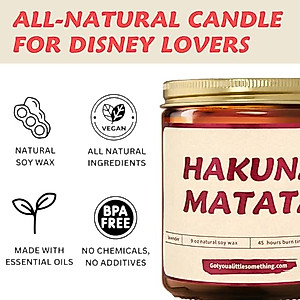 Got You A Little Something Hakuna Matata Lavender Vanilla Disney Candle | Disney Gifts for Women Adults, Disney Mom Birthday Gift | Lion King Themed Christmas Presents for Her ; Hakuna Matata Candle