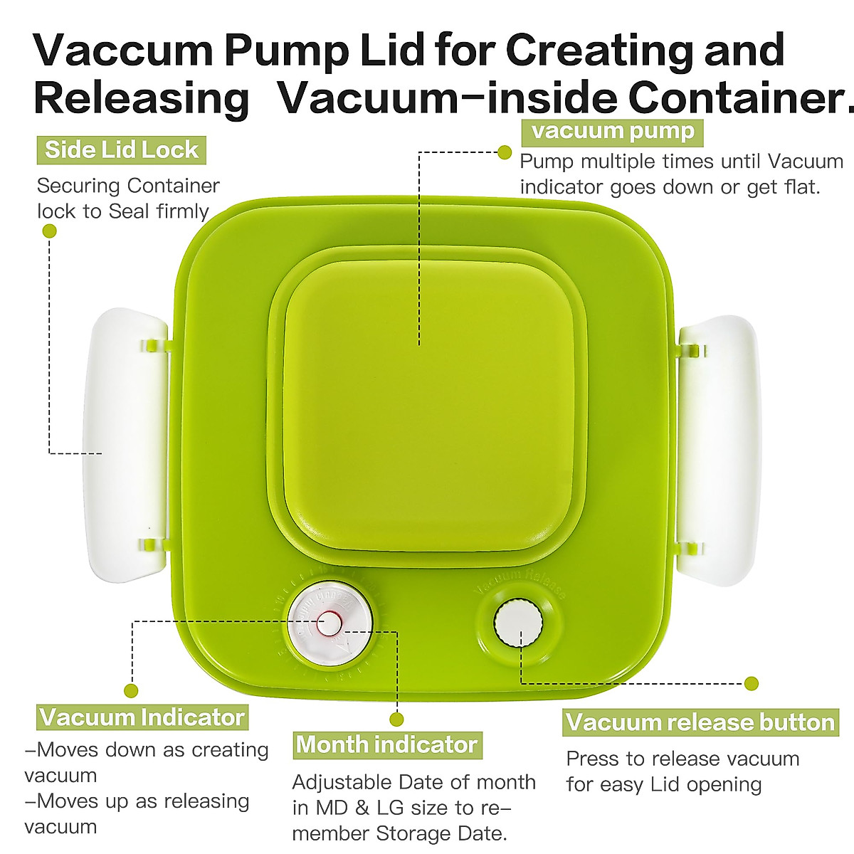 SHYNE LYNE Press-Type vacuum seal containers for Food, set of 3 airtight food storage containers for Kitchen with 100% airtight lids, to have Long-Lasting Food Freshness and Keep Food Fresh Longer